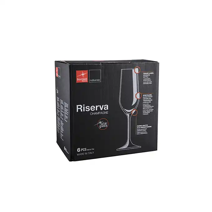 Komplet 6 kieliszków do szampana Riserva Champagne Bormioli Rocco 205 ...