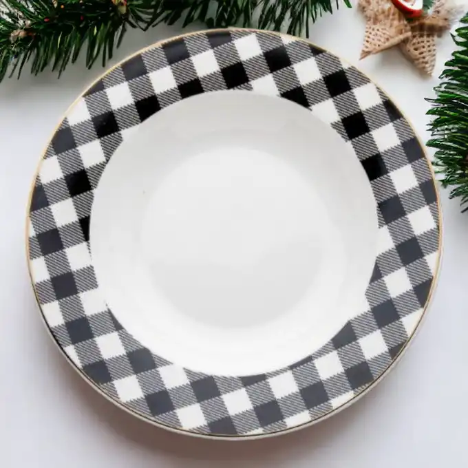 Talerz głęboki Winter Glam Grid Florina 21,5 cm - sklep NETtrading