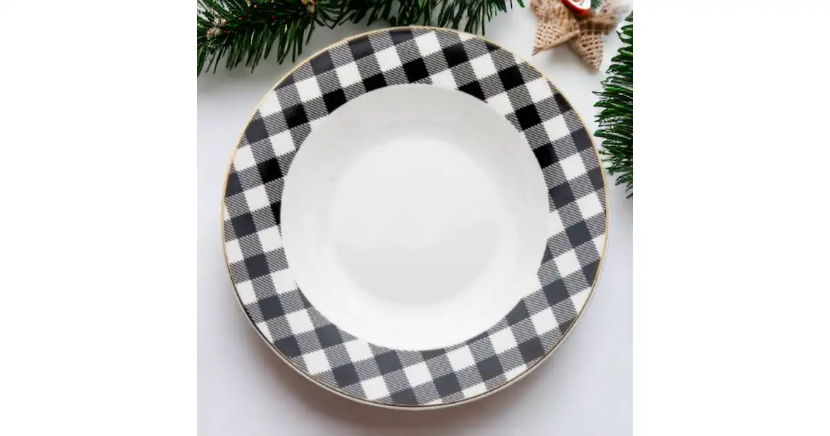 Talerz głęboki Winter Glam Grid Florina 21,5 cm - sklep NETtrading